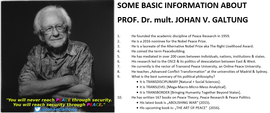 10 basic points about Johan Galtung - Galtung-Institut